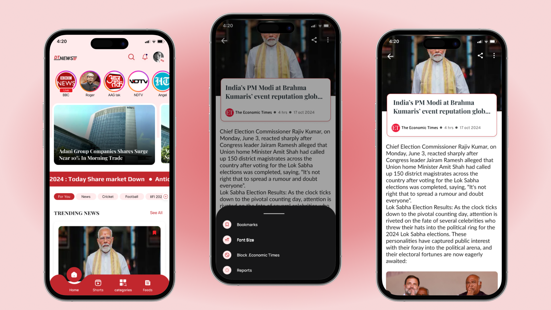 DTNews - Flutter News App (Android, iOS & Web) with Admin & Reporter Panel, Polling & Live ...